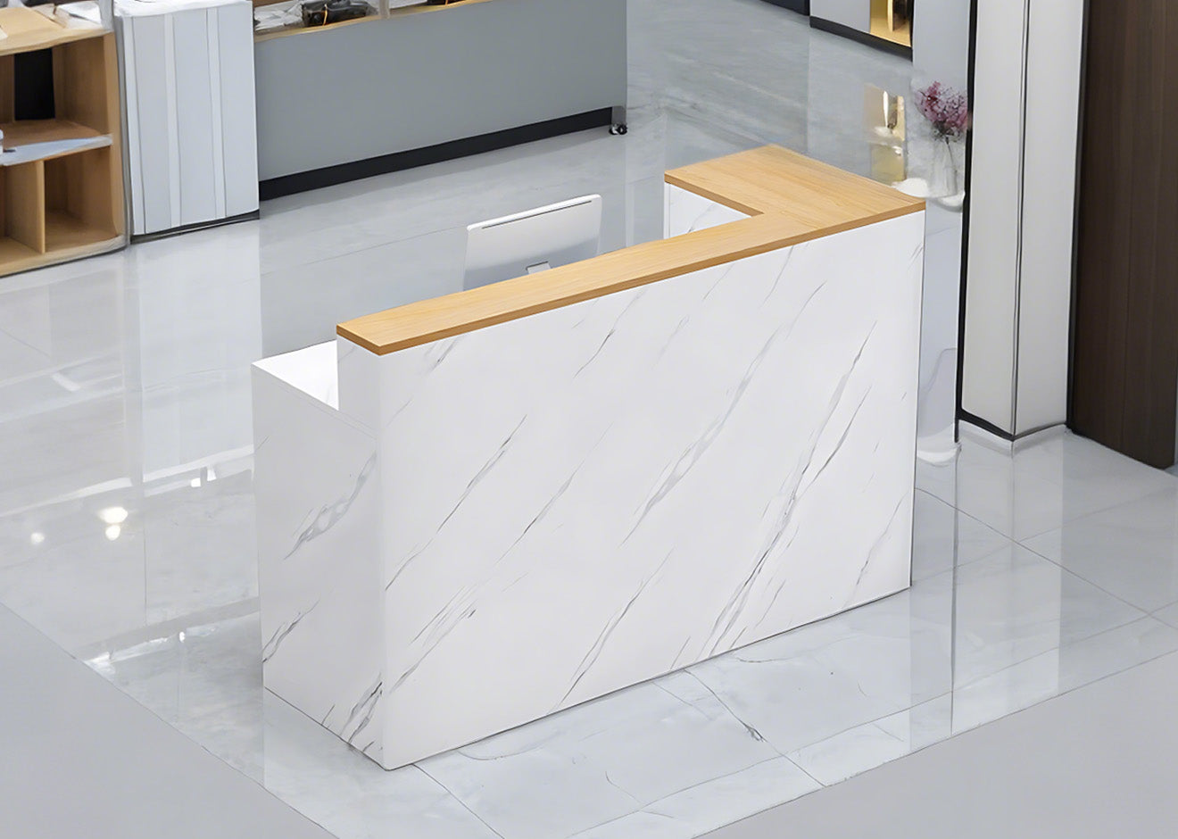 Compact Store Checkout Counter Reception Desk – Panfae Office Furniture