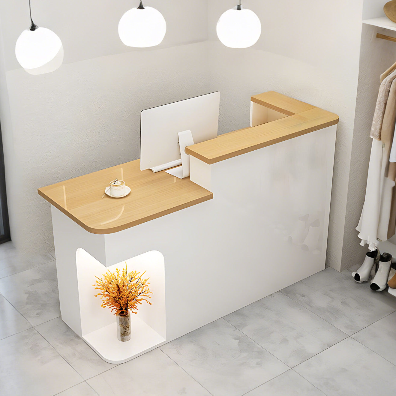 Contemporary Office Reception Desk for Small Spaces – Panfae Office ...
