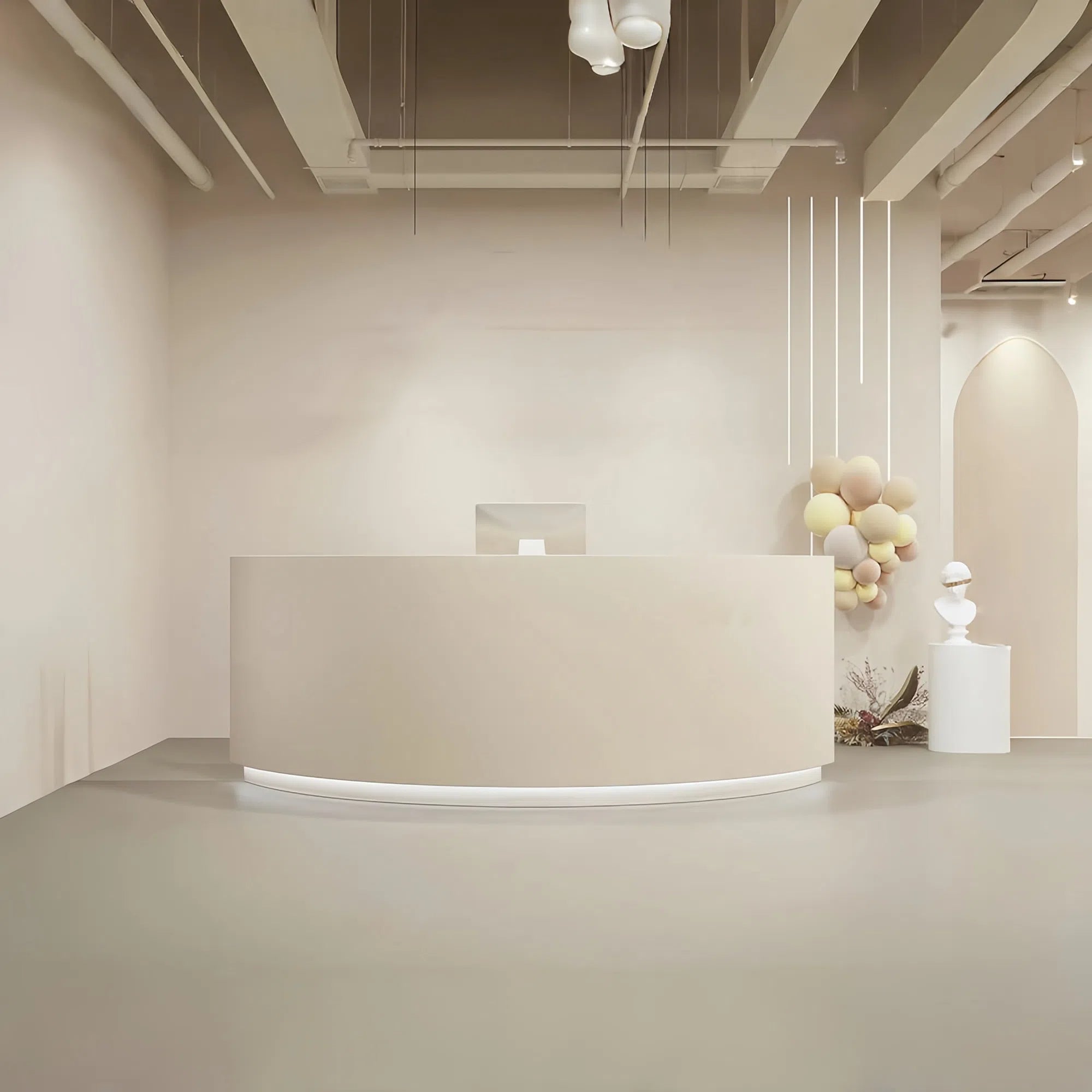 Chic Modern Semi-Circular Bar Counter Cashier Desk – Panfae Office ...